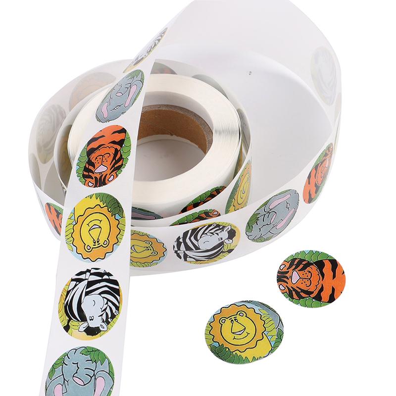 Buy 500Pcs/Roll Zoo Animals Cartoon Stickers For Kids Classic Toys ...