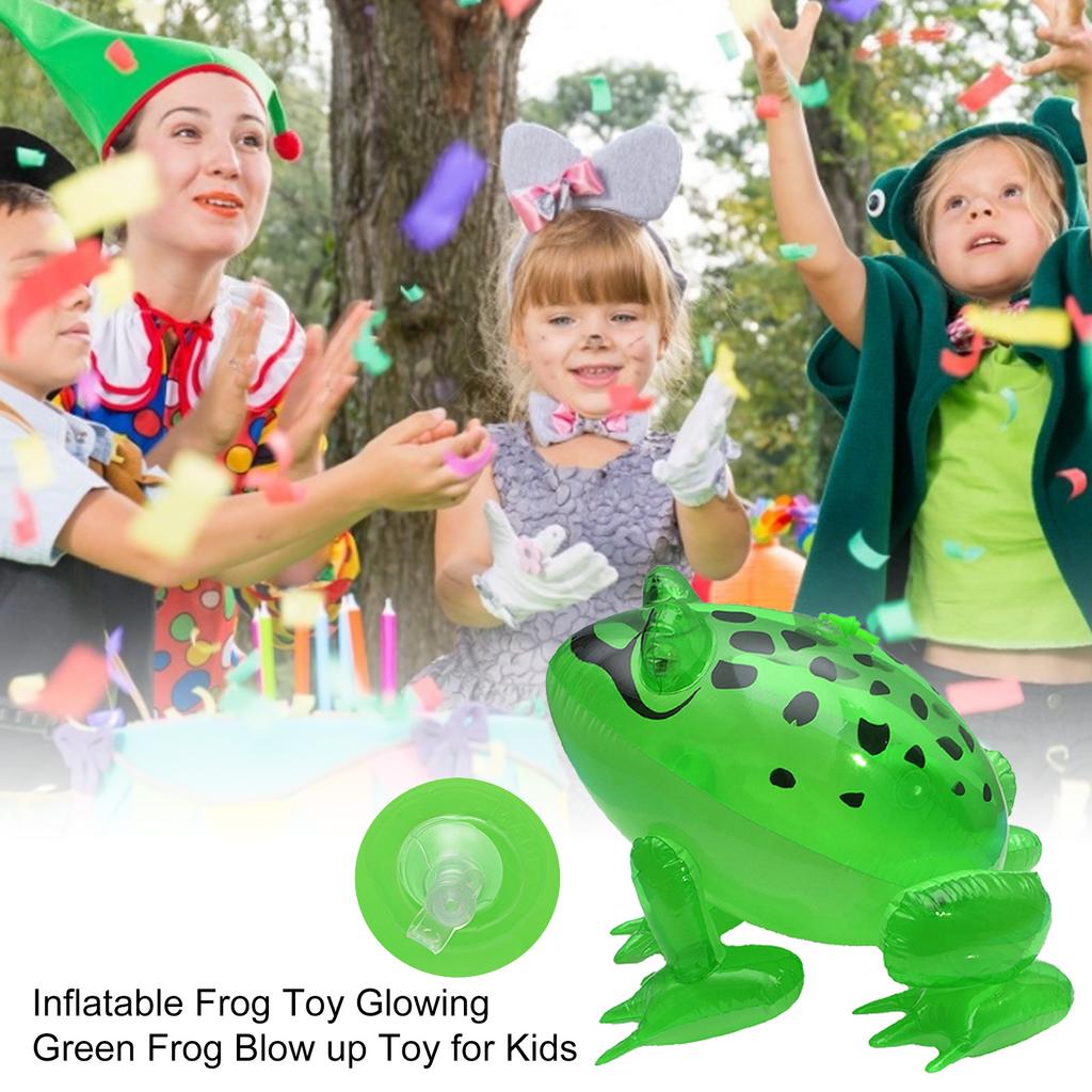 Buy Inflatable Frog Toy Glowing Green Blow up for Kids at affordable ...