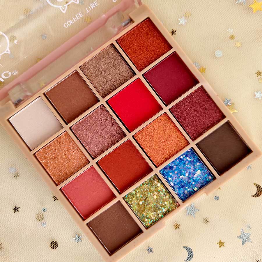 16 Colors Glitter Eyeshadow Pallete Shimmer Waterproof Diamond Shadows ...