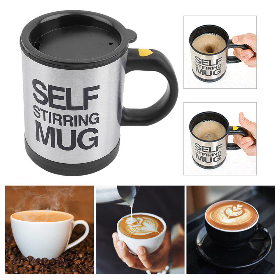 Automatic Mixing coffee Tea cup Lazy Self strring mug button Pressing ...