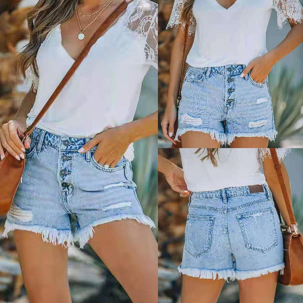 Buy (H20)Womens Comfy Summer Shorts Elastic Waist Pockets Casual Bull ...