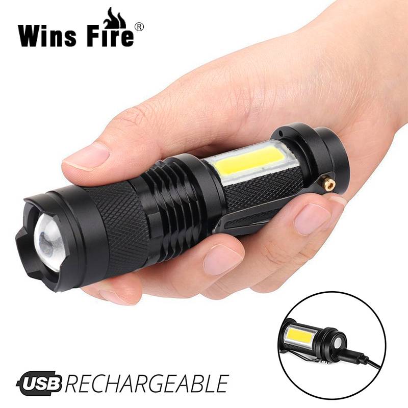 💰Koop Mini Rechargeable Led Flashlight With Xpe +Cob Light Beads ...