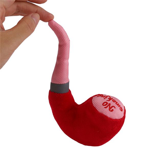 Buy Smoking Pipe Plush Toy Dog Cats Squeak Sound Play Pet Puppy Molar ...