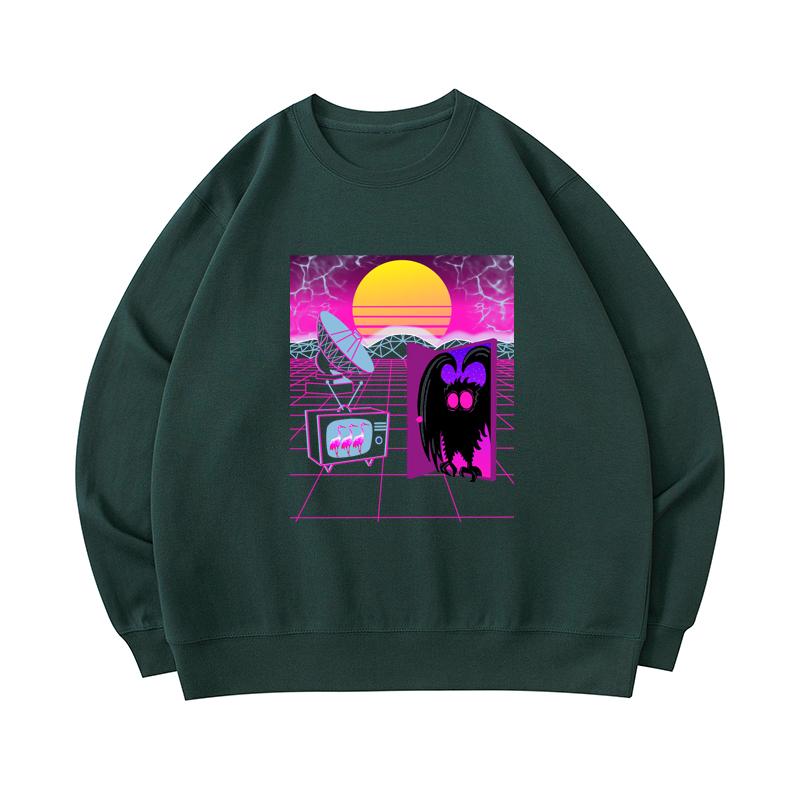 Buy Men's 300 GSM 100% Cotton Sweatshirt Mothman Figure Cryptid Vapor ...