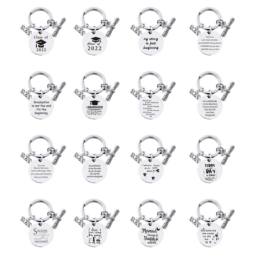 Buy 2022 Graduation Gift Keychain Stainless Steel round Keychain ...