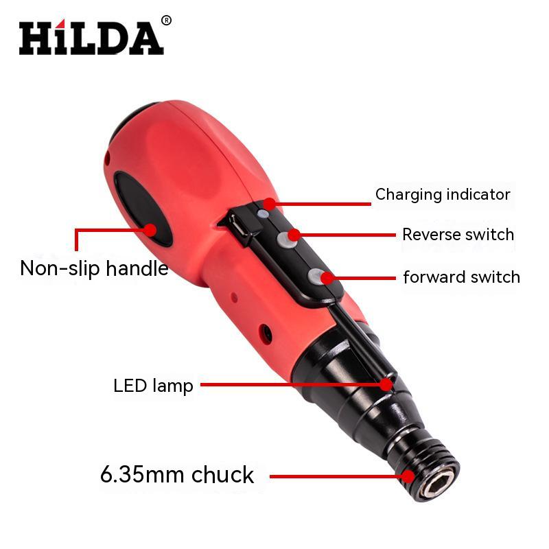 Buy HiLDA Electric Screwdriver Batch Electrotransfer Set 3.6V Home USB ...