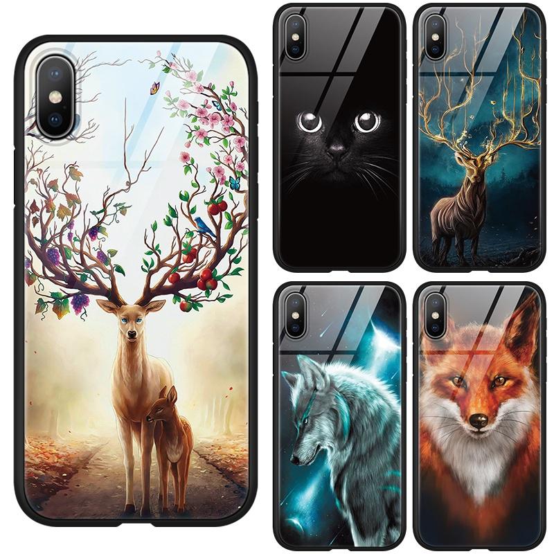 Buy Animal Tempered Glass Phone Case For iPhone X Samsung S8 For Huawei ...
