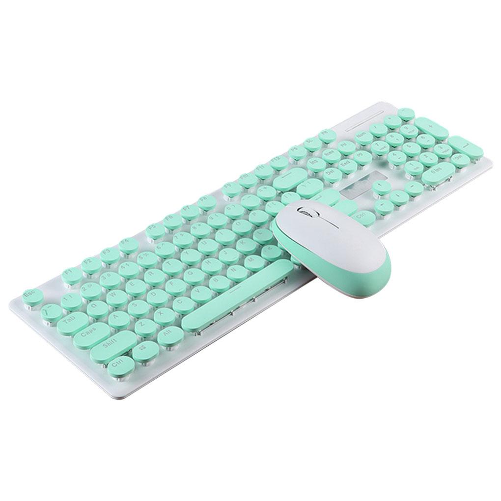 Buy Keyboard Mouse Set 2.4Ghz Wireless Keyboard Mouse Kit with Retro ...