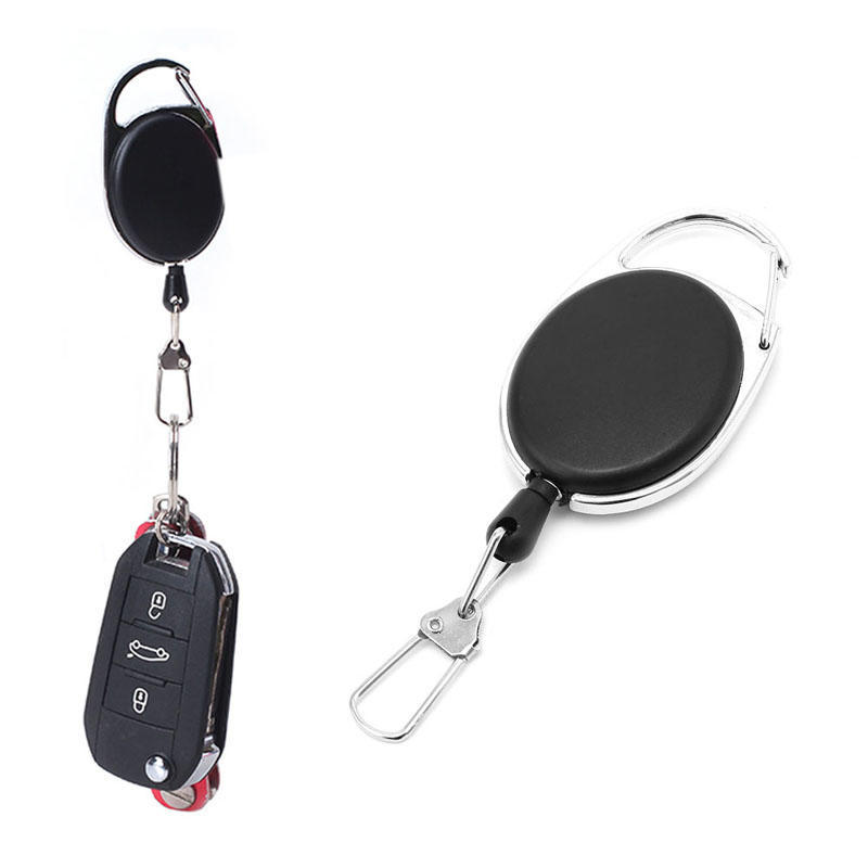 1PC Retractable Reel Key Chain Pull Key ID Card Badge Tag Clip Holder ...