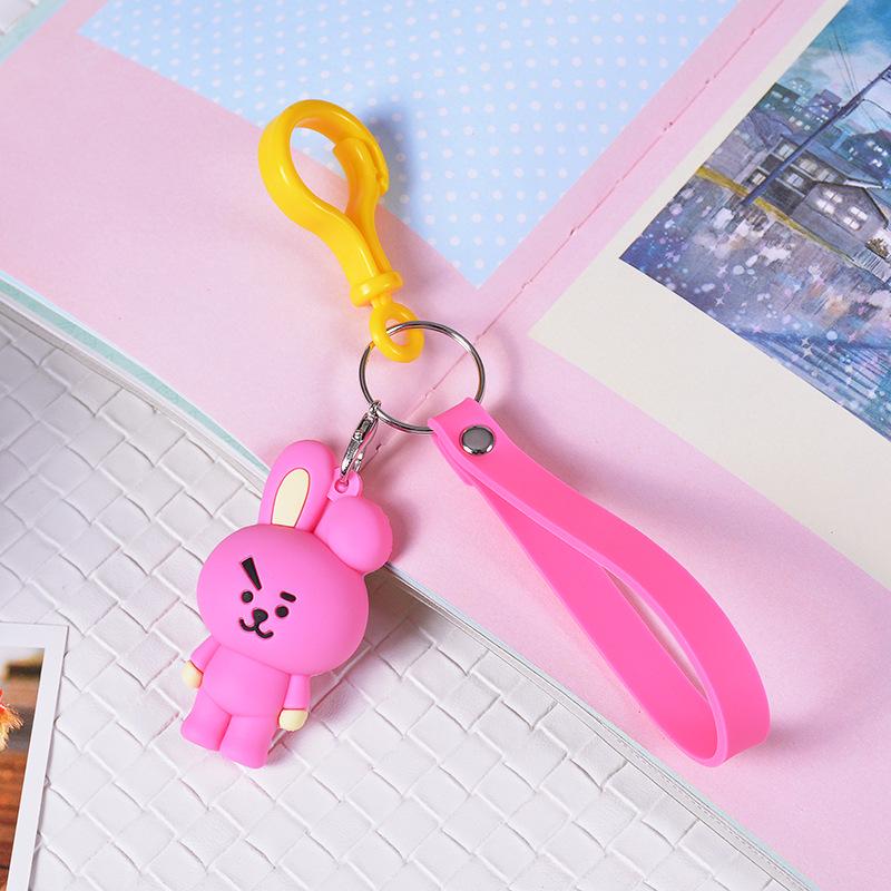 Buy Kpop BTS Keychain TATA CHIMMY Cooky RJ MANG KOYA SHOOKY Bangtan Boys Key Ring with Bell ...