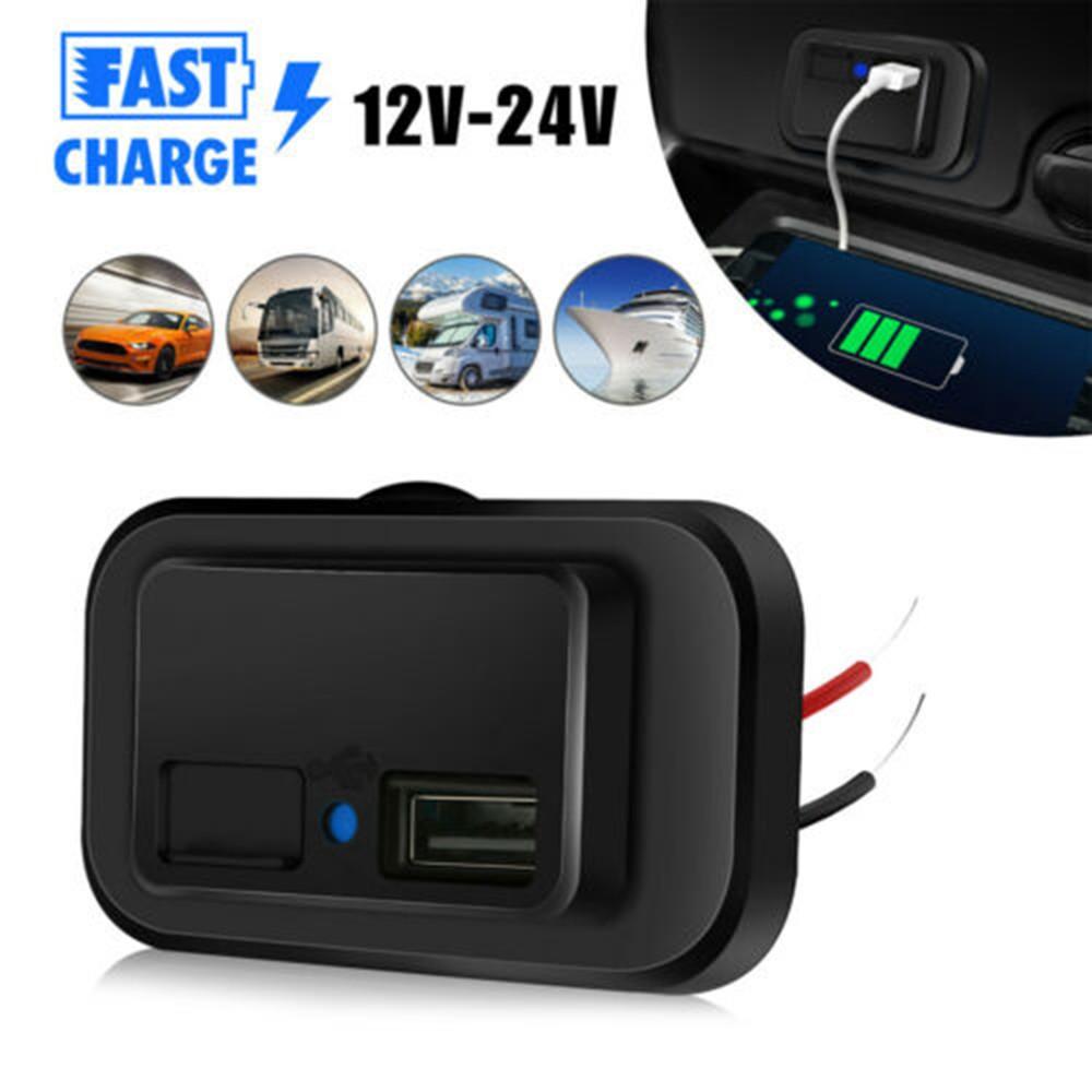 Cheap ABS Dual USB Car Charger Socket DC 12V-24V Dustproof | Joom