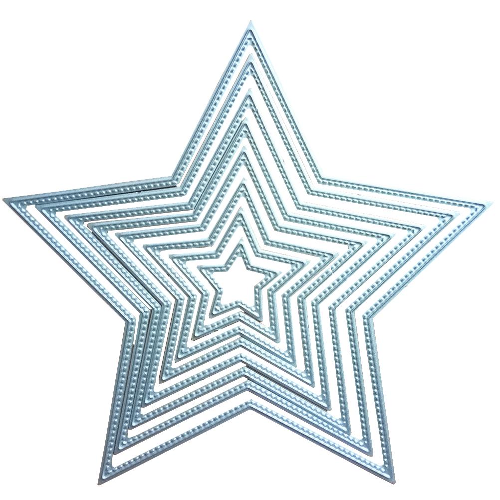 8 PCS Star Shaped Cutting Dies Metal Cut Dies Stencil Template Moulds ...