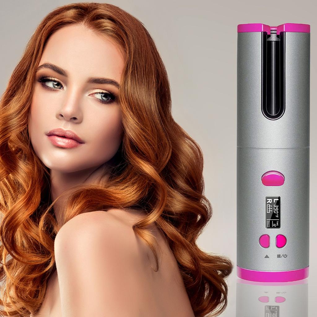 Buy Portable Automatic Cordless Curling Iron Hair Curler LcD Curly Hair ...