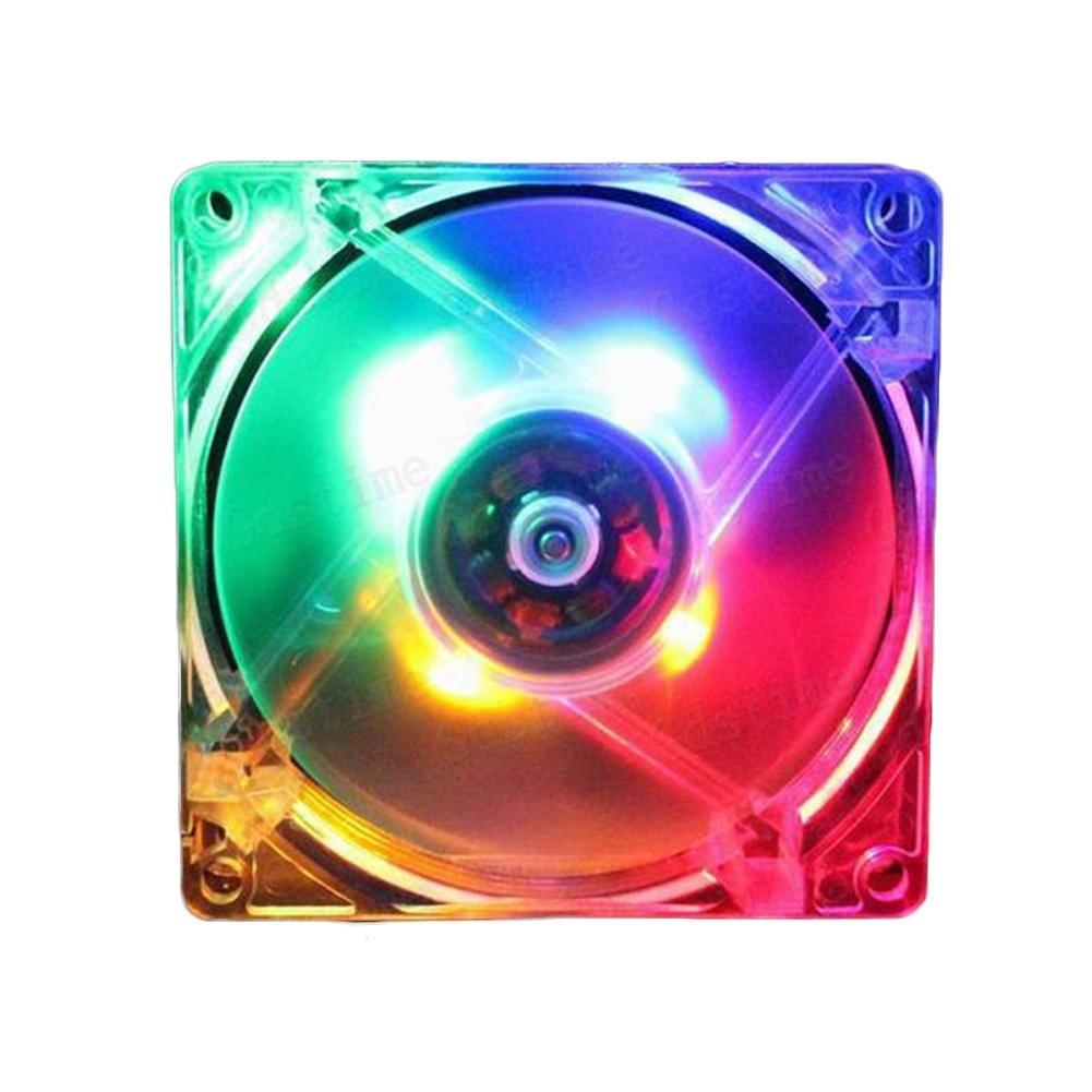 Buy 4-LED Light Neon Clear 80 mm 4 Pin Gaming Computer Case Cooling ...