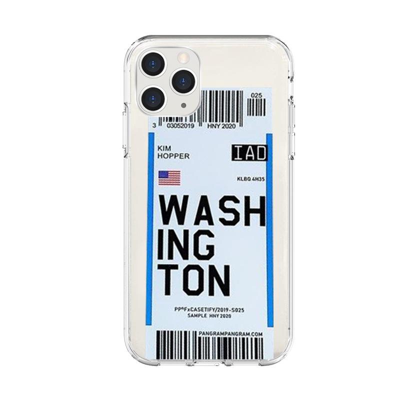 Buy INS City Travel Plane Strip Lable Bar Code Phone Case For iPhone 11 ...