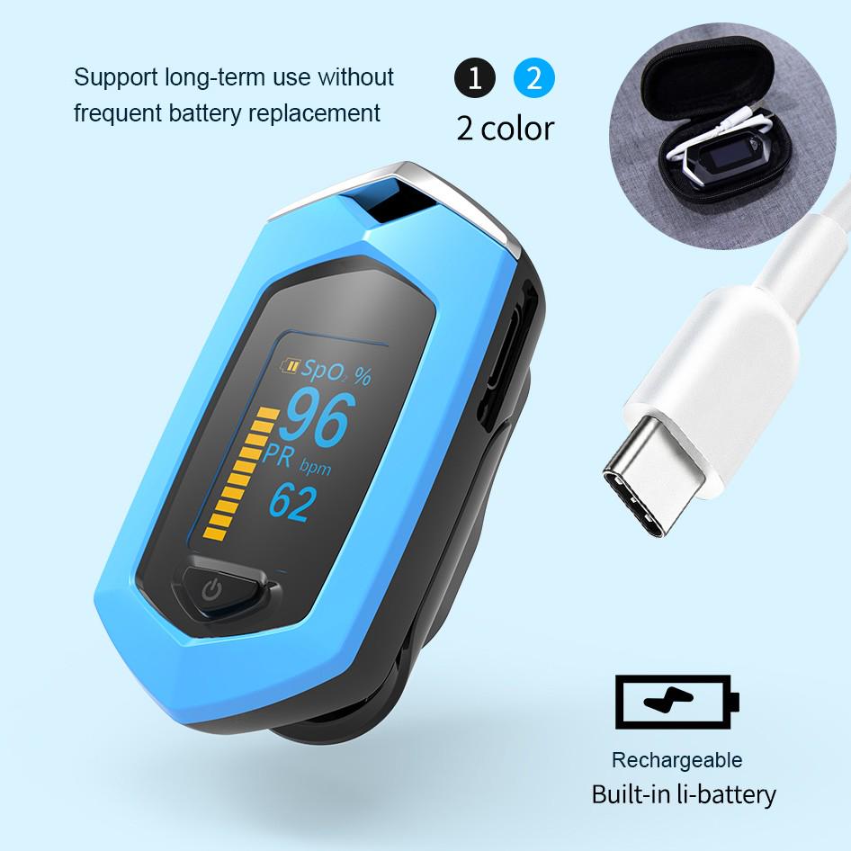 Médico recargable de pulso de dedo Oximetro OLED de oxígeno en la ...