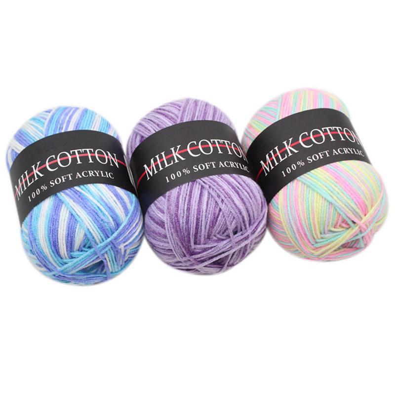 Buy Hand Knitted Yarn 18 Colors Cotton Wool Yarn 3 Segments DIY Craft ...