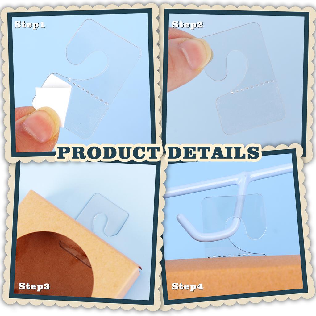 Buy Self Adhesive Hang Tabs Hooks Clear Plastic Adhesive Hanging Tags ...