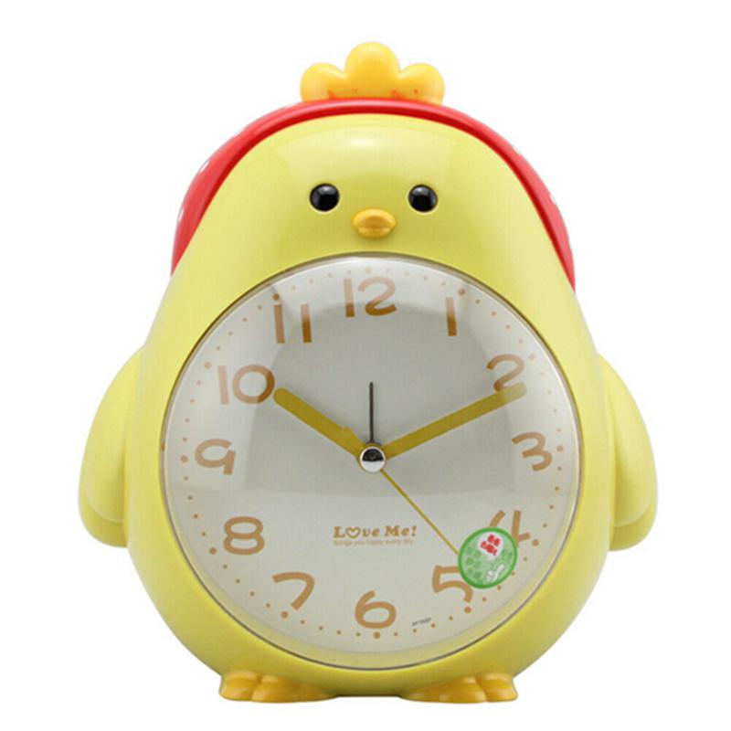 Buy Cartoon Chicken Shape Mute Alarm Clock with Night Light for Student ...
