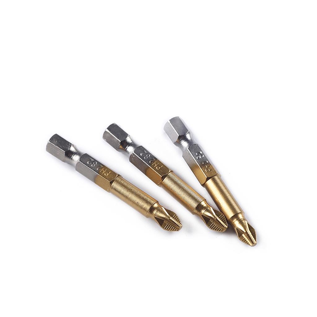Buy 5pcs PH2 Titanium Coated 50mm Hex Shank Long Magnetic Cross Head ...