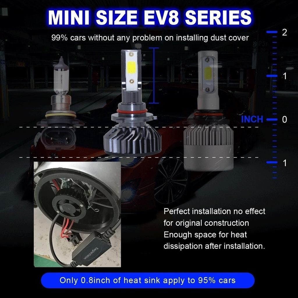 2PC 9005 HB3 LED Mini Headlight Bulbs COB Chip Car Driving Lamps DRL H7 ...