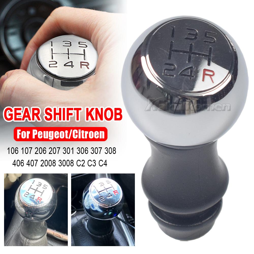 5 Speed Car Gear Shift Knob Boot Cover For Peugeot 106 107 206 207 301 ...