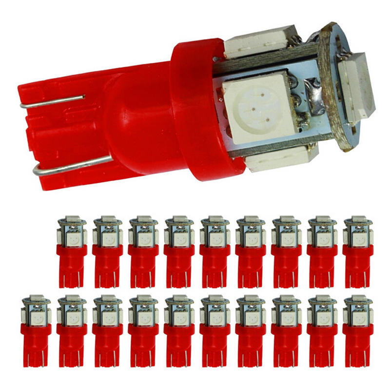 Buy 10x T10 194 168 147 W5w 5 Smd 5050 Red Led Car Wedge Tail Side Lamp ...