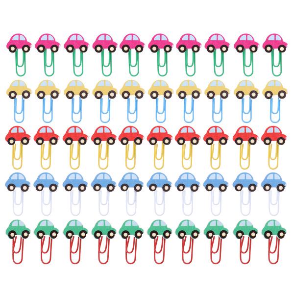 50pcs Cute Practical Wooden Car Shaped Paper Clips File Clamps Paper ...
