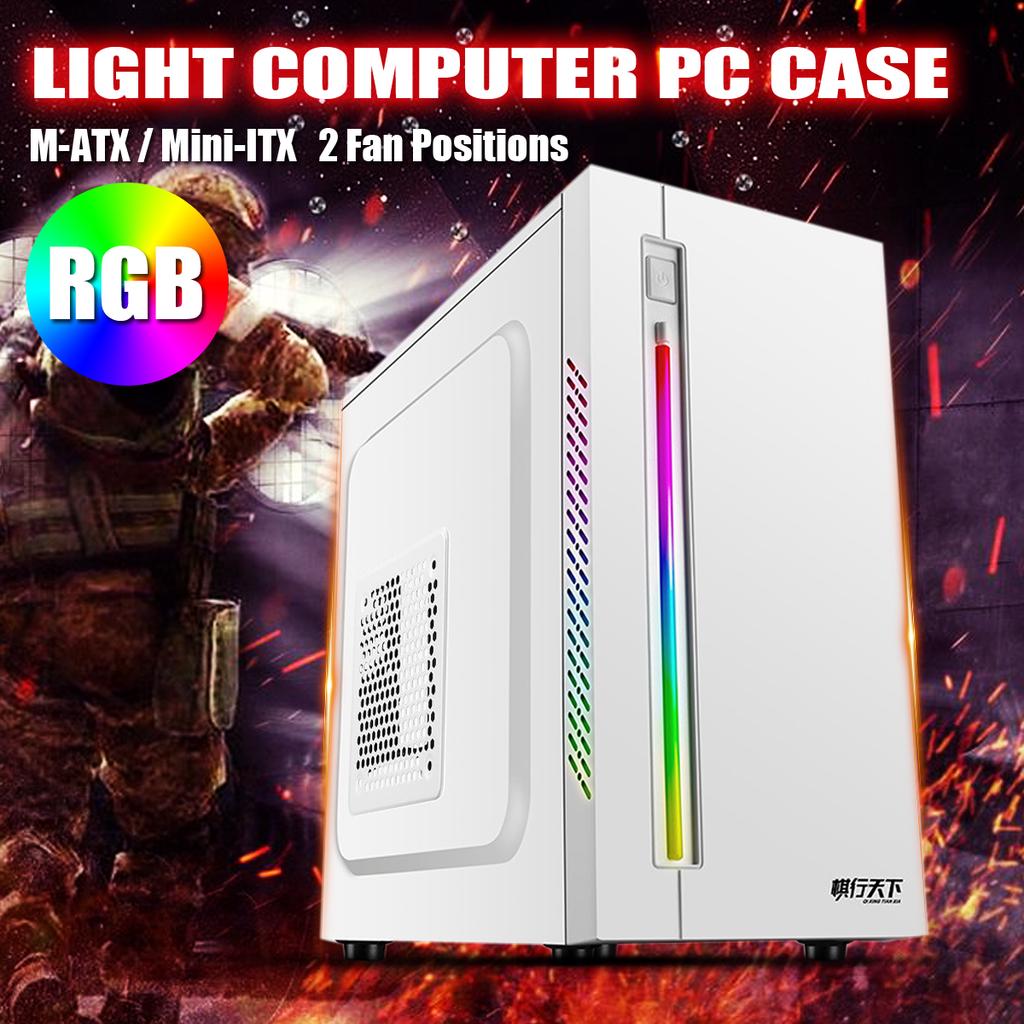 Light RGB PC Case Desktop Computer Case USB Interface 2 Fan Position ...