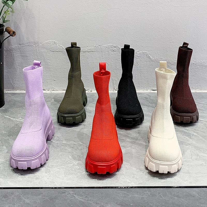 Buy New Fashion High Boots Women Thick Soled Casual Boots Ladies ...