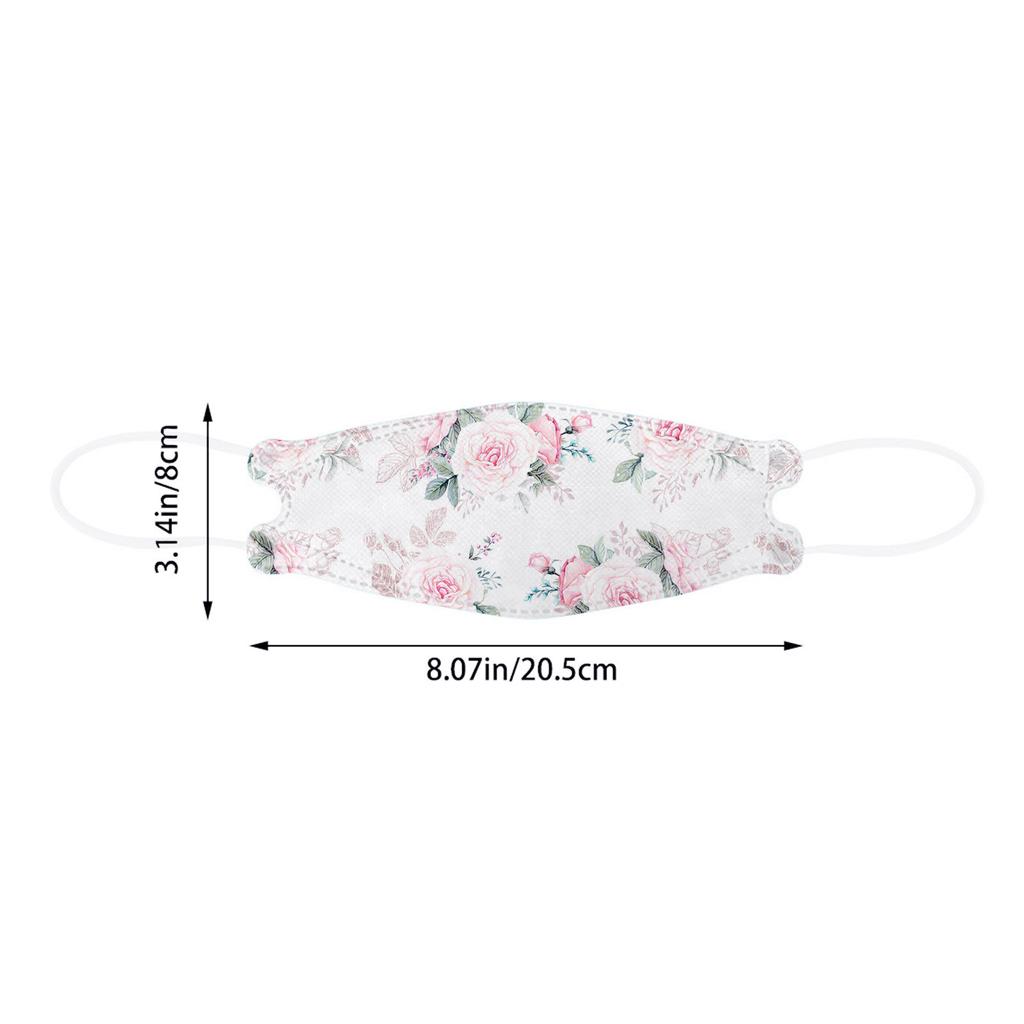 Buy 5Pcs Kf94 Adult'S Flowers Printed Outdoor Prevention Fish Mask Face ...