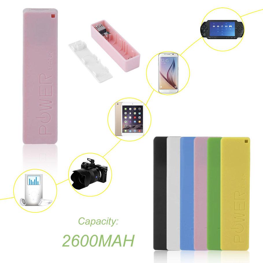 Buy 2600MAH Portable Size 1*18650 Battery External Power Bank Backup Battery Charger Power Bank ...