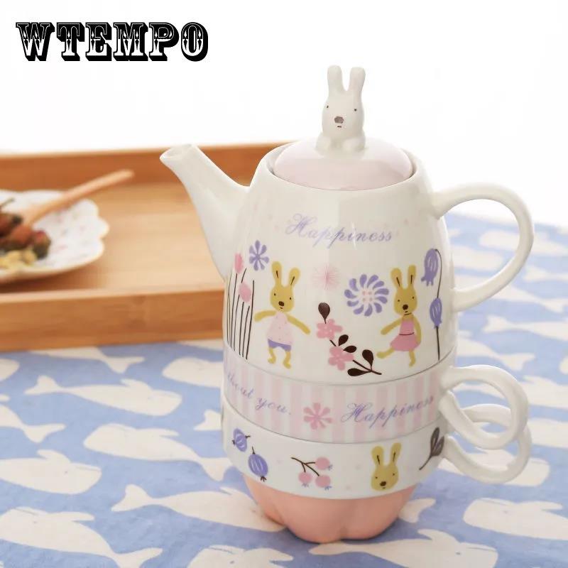 Buy Japanese Cartoon Sugar Rabbit One Pot and Two Cups Ceramic Tea Set ...