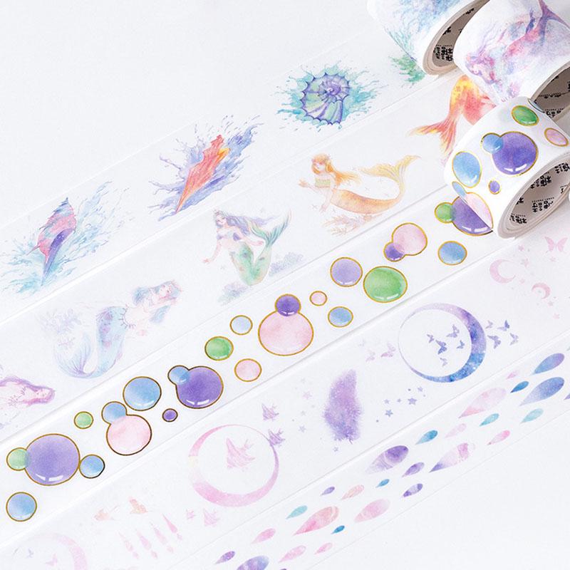 Buy Mermaid Bubbles Washi Tape Kawaii Stationery DIY Scrapbooking ...