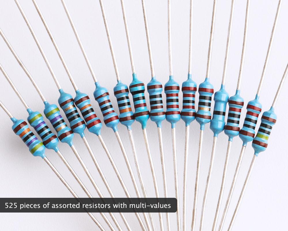 Buy Elegoo 17 Values 1% Resistor Kit Assortment, 0 Ohm-1M Ohm (Pack of ...