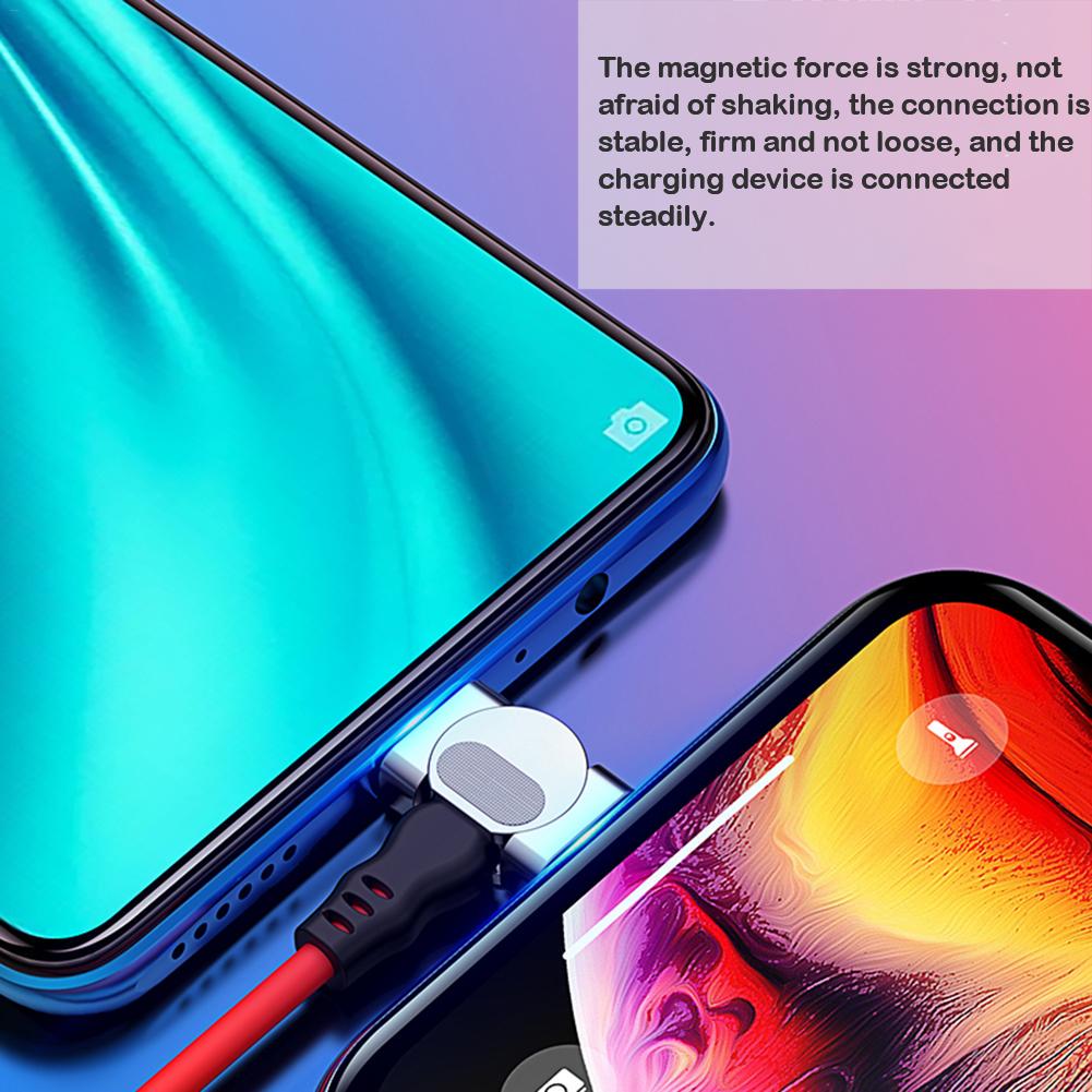 Buy TPE 3-In-1 Magnetic Data Cable Type-c Android 180° Elbow Charging ...