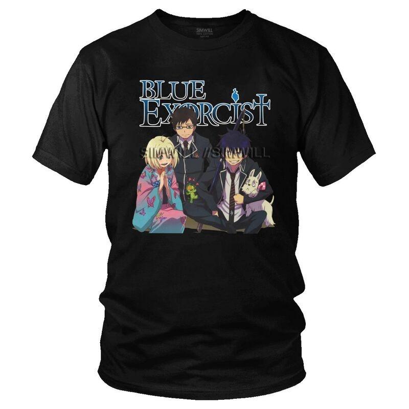 Buy Blue Exorcist T Shirt Men Short Sleeve 100% Cotton T-Shirts Anime ...
