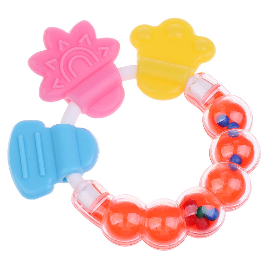 Buy Toddler Teether Chew Toy Molar Rod Silicone Handbell Jingle Baby ...