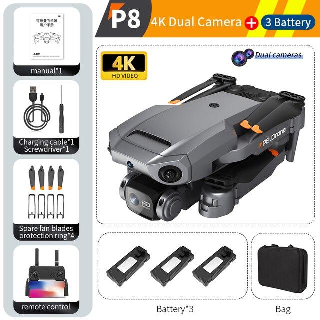 Buy 2022 New P8 Drone 4K With ESC HD Dual Camera 5G Wifi FPV 360 Full ...