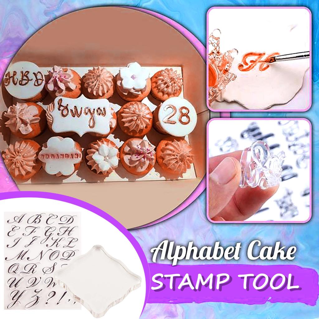 Buy Alphabet Embosser Stamp Cake Decor Baking Bakeware Letters Tool ...