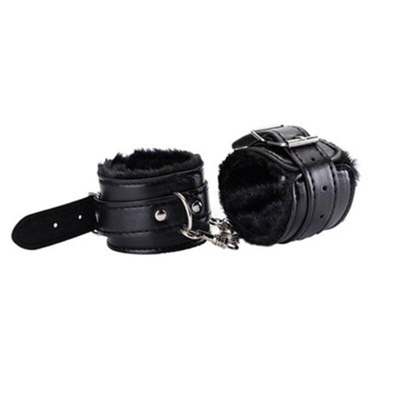 Buy Exotic Accessories Adjustable PU Leather Plush Hand Cuffs Ankle ...