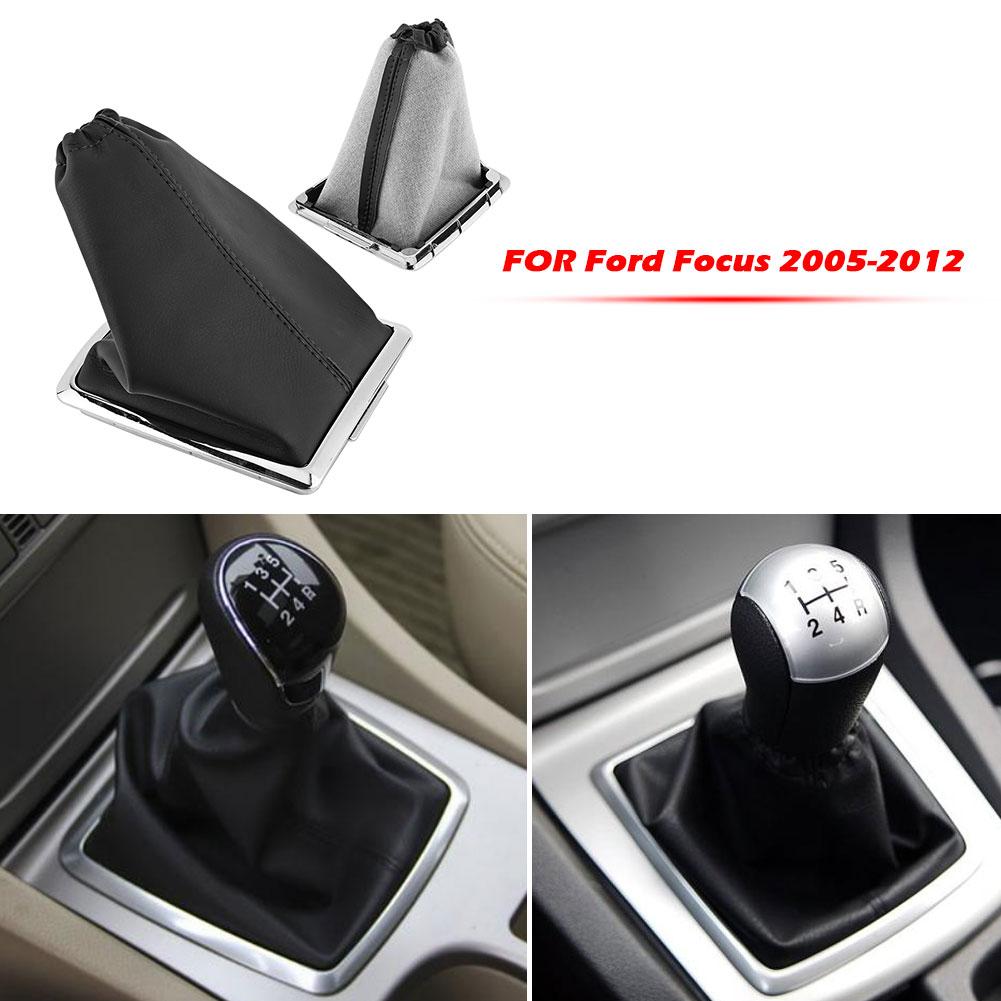 Buy PU Leather Car Knob Gear Shift Collars for Ford Focus 2005-2012 ...