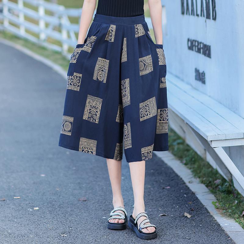 Купить Летние широкие брюки, женские брюки, свободная эластичная талия ...