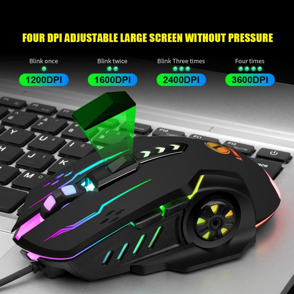 Buy 3600dpi USB Wired Gaming Mouse 6 Buttons Backlit E-sports Mice 6D ...