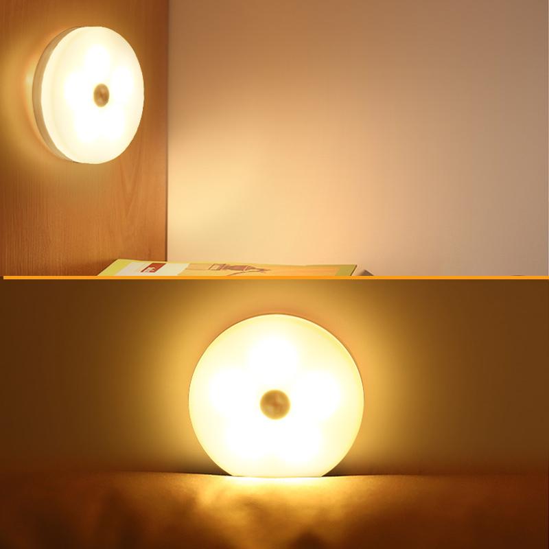6LED PIR Infrared Motion Sensor Night Light Wireless Control Energy ...