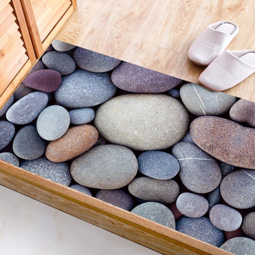 Buy 3D Stone Printed Long Floor Mats Non-Slip Kitchen Carpet Pebble ...