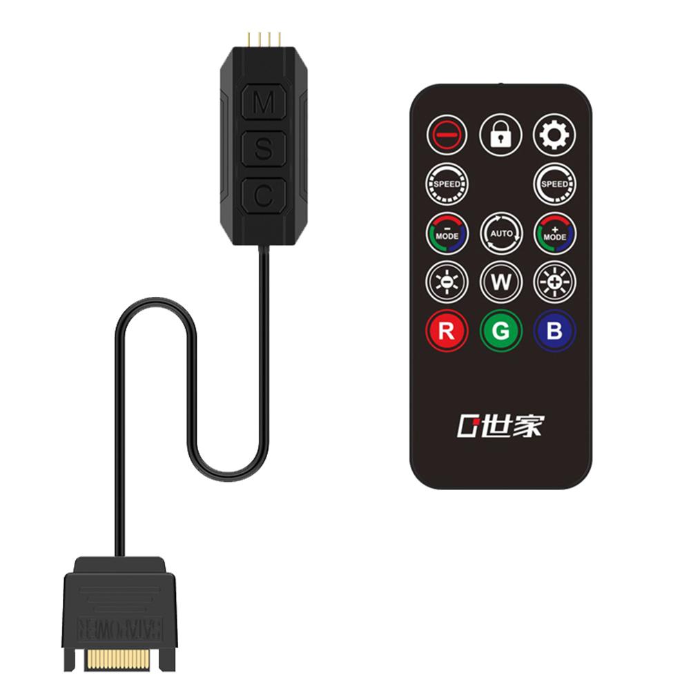 Buy TEUCER 2V 4 Pin RGB Controller PC Case LED Light Strip IR Remote ...