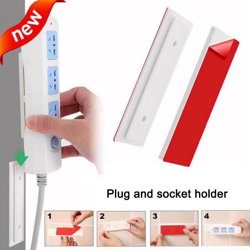 Magic Plug Holder Seamless Punch-free Plug Sticker Wall Fixer Power ...