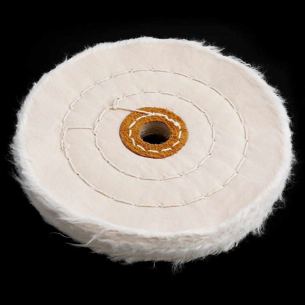 Buy 5 Inch T-shaped White Cotton Cloth Polishing Wheel Flannel Mirror ...