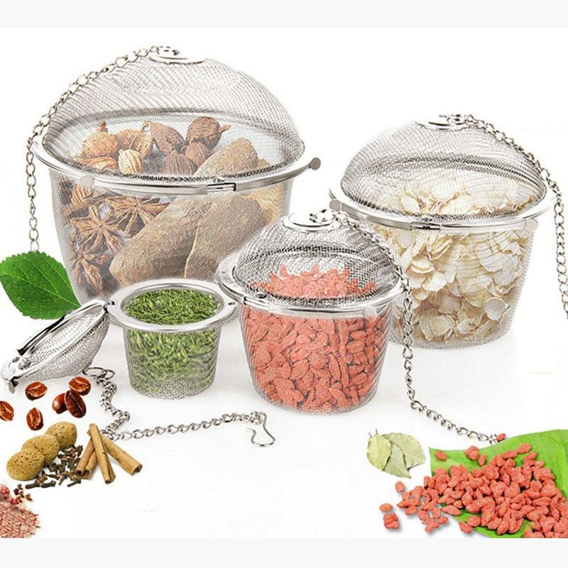 Buy Stainless Steel Ball Tea Spice Strainer Infuser Mesh Filter Leaf ...